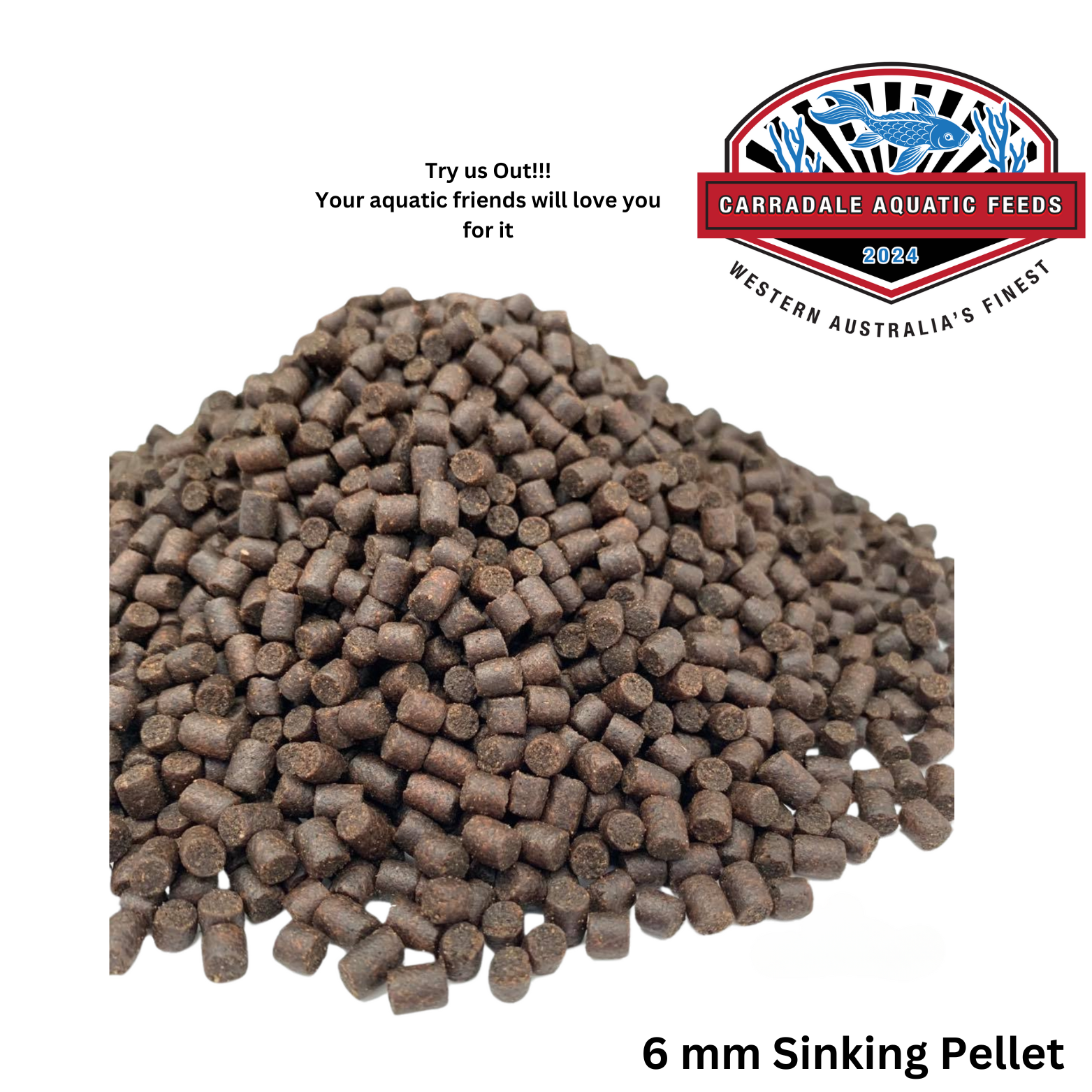 6mm High Protein - Fast Growth Premium Sinking Pellet for All Fish ...