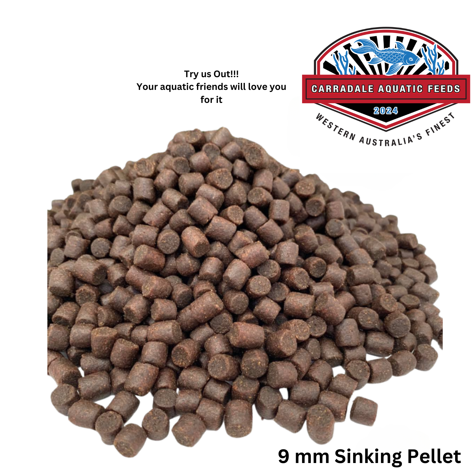 9mm High Protein - Fast Growth Premium Sinking Pellet for All Fish ...
